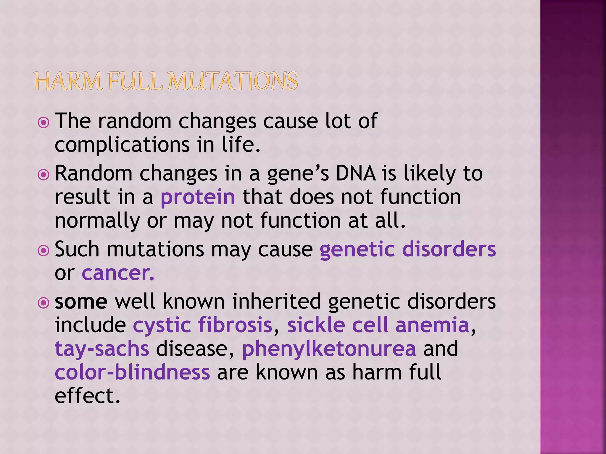 Effect of mutations ( beneficial and harm full) | PPTX