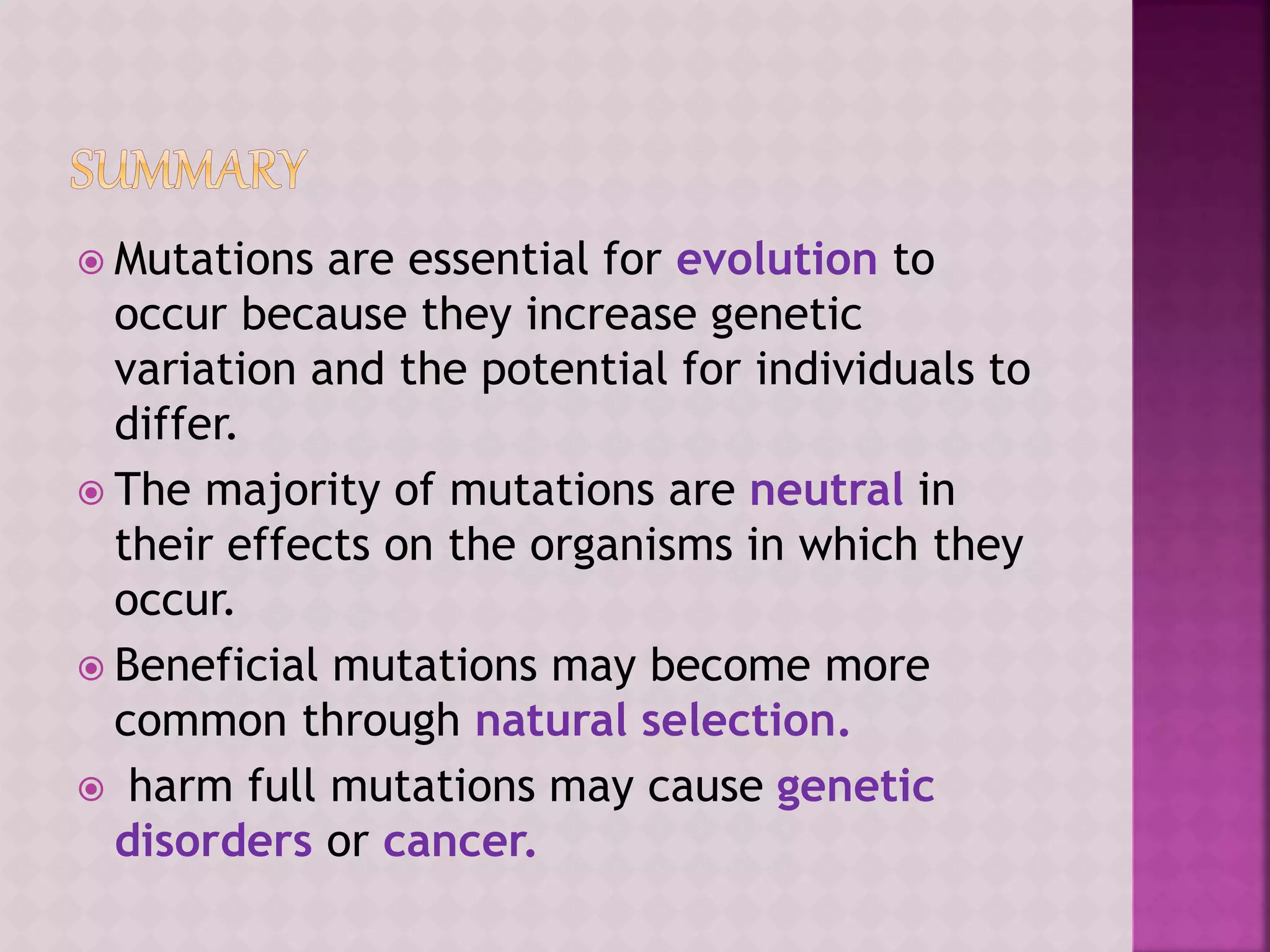 Effect of mutations ( beneficial and harm full) | PPTX