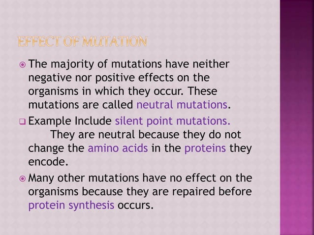 Effect of mutations ( beneficial and harm full) | PPTX | Genetics | Science