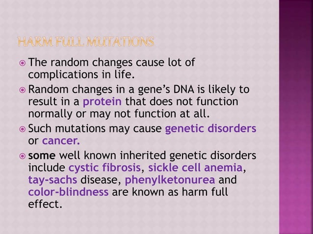 Effect of mutations ( beneficial and harm full) | PPTX | Genetics | Science