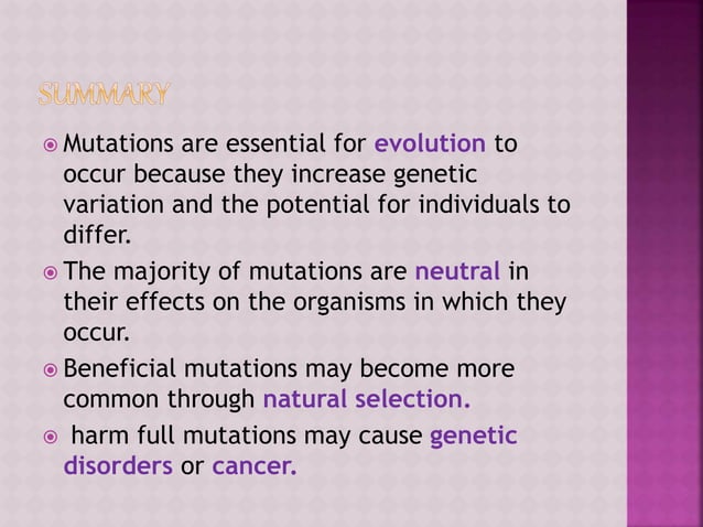Effect of mutations ( beneficial and harm full) | PPTX | Genetics | Science