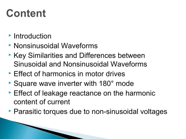 Effect of non sinusoidal waveform of a.c. machine performance | PPT