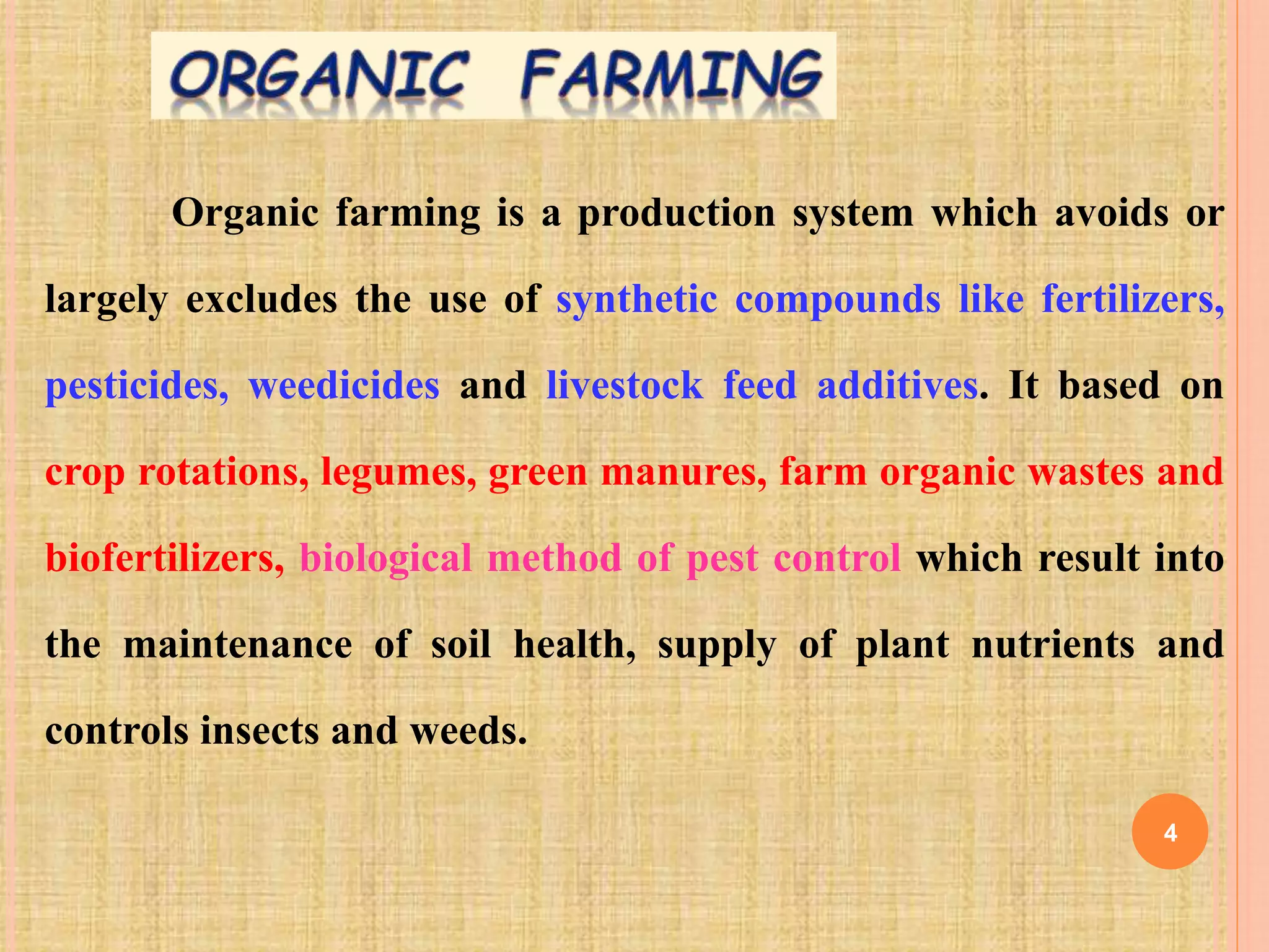 Effect of organic farming in vegetable crops | PPTX