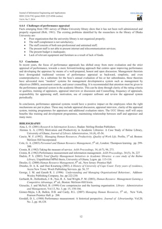 Effect of performance appraisal system on staff performance in | PDF