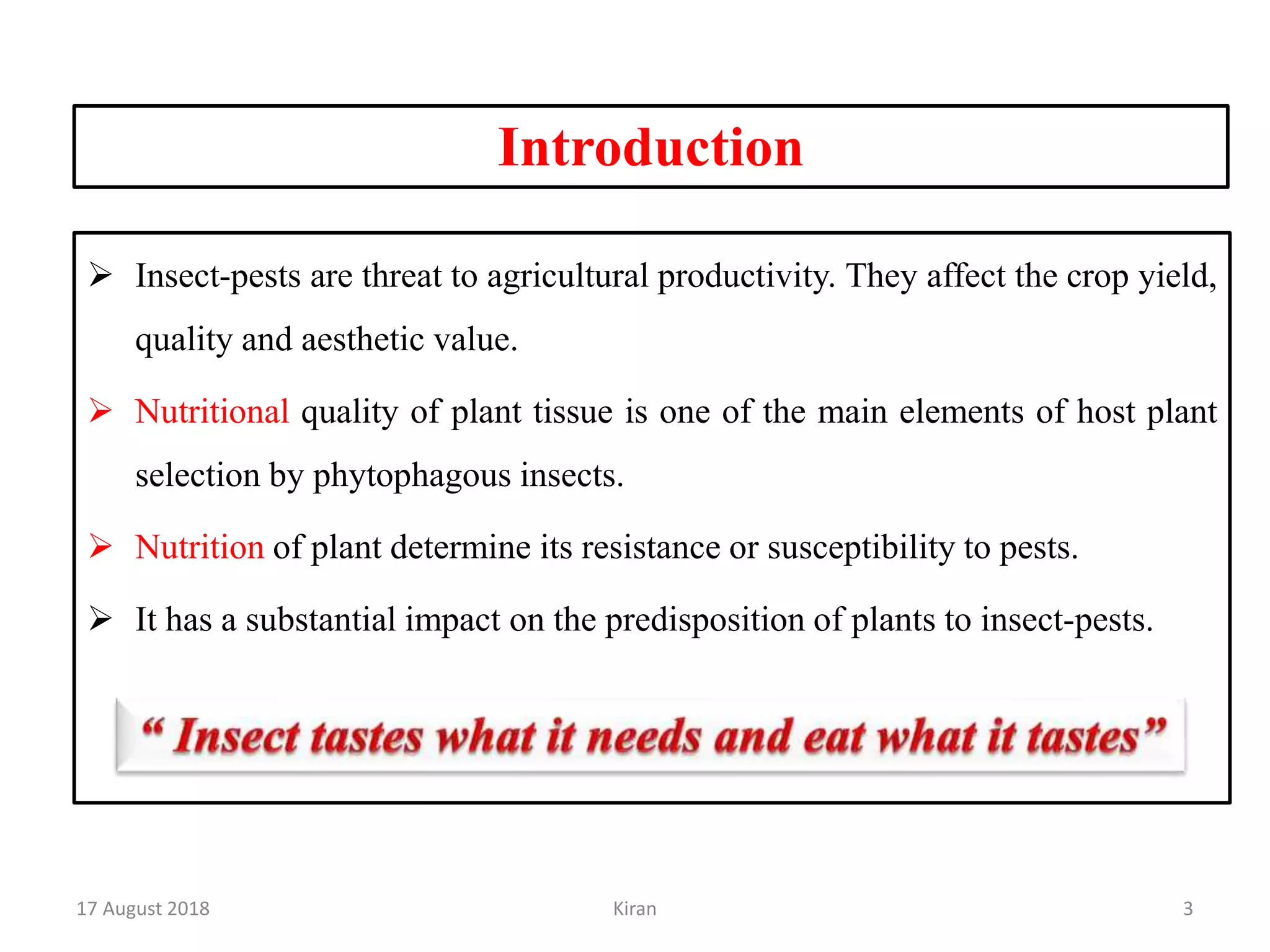 Effect of plant nutrition in insect pest management | PPTX