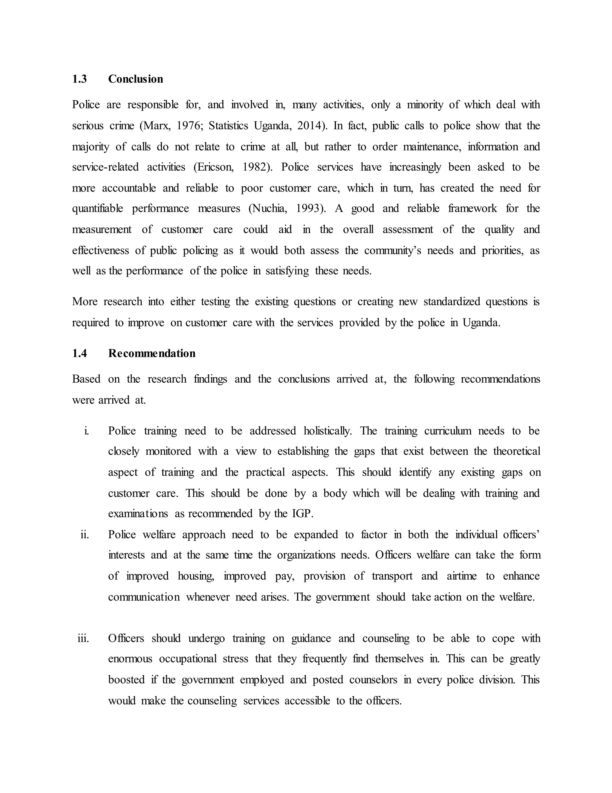 Effect of poor customer care on the image of police a case study of ...