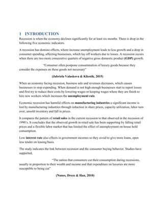 Effect of recession on consumer buying behavior | PDF