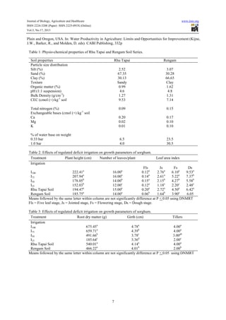 Effect of regulated deficit irrigation on growth and yield of sorghum | PDF