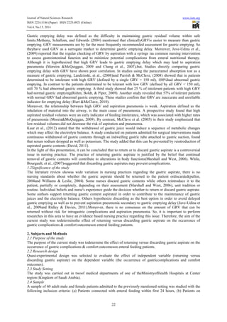 Effect of returning versus discarding gastric aspirate on the ...