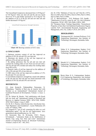 Effect of saw dust ash and fly ash on stability of expansive soil | PDF