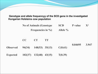 Effect of scd gene on milk production | PPT