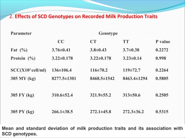 Effect of scd gene on milk production | PPT