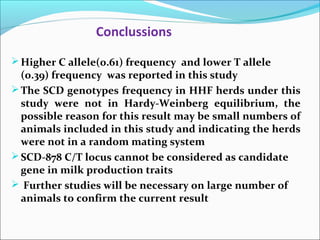 Effect of scd gene on milk production | PPT
