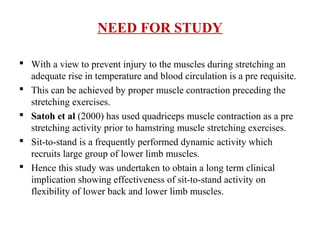 Effect of Sit To Sit And Activity On Forward Bending Test | PPT