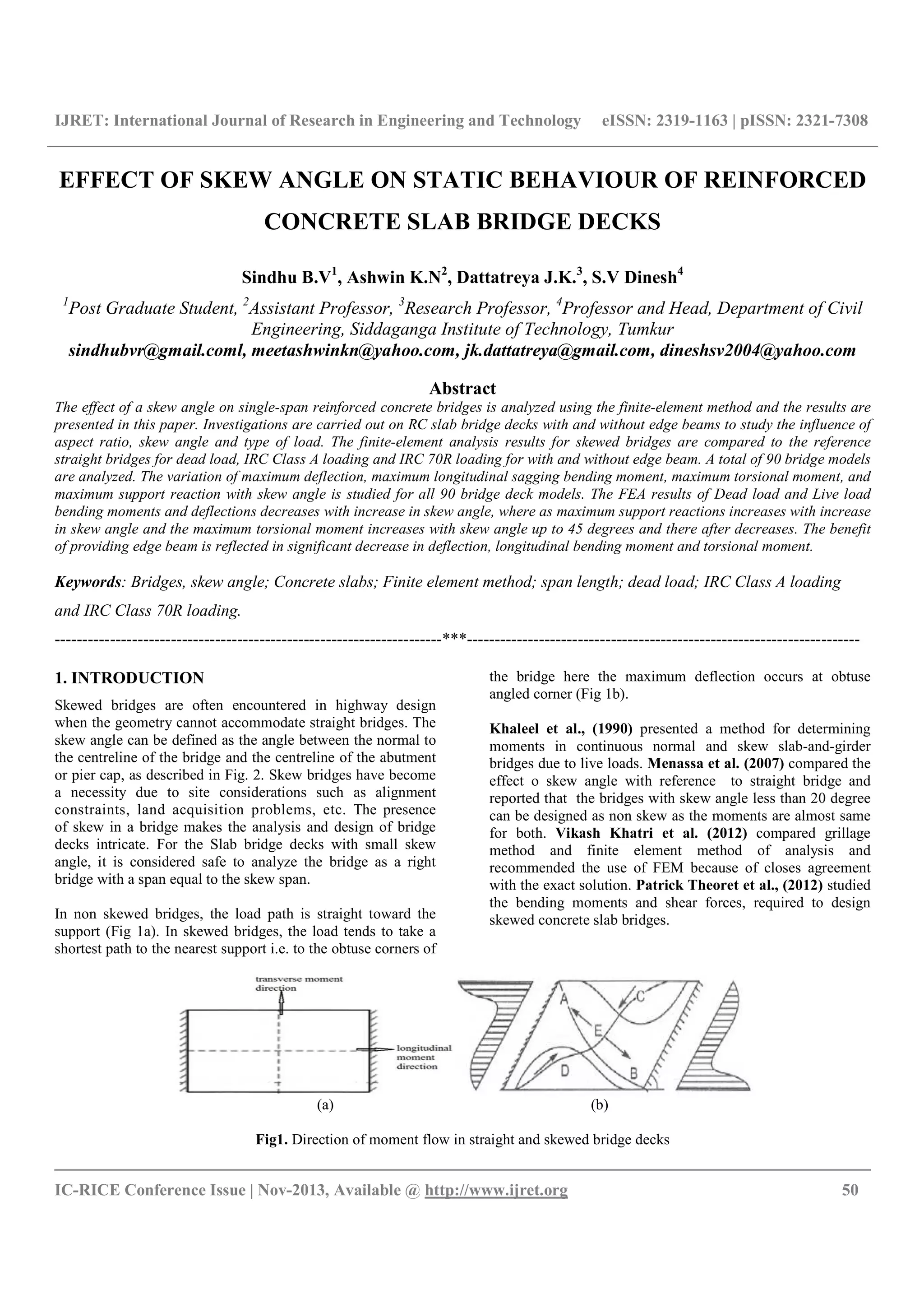 Effect of skew angle on static behaviour of reinforced | PDF