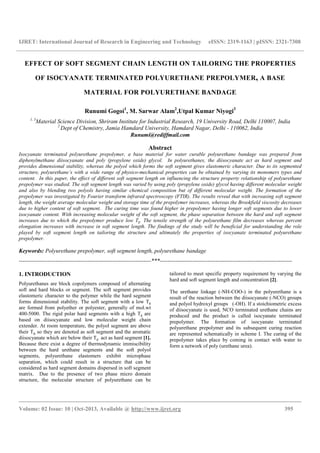 Effect of soft segment chain length on tailoring the properties | PDF