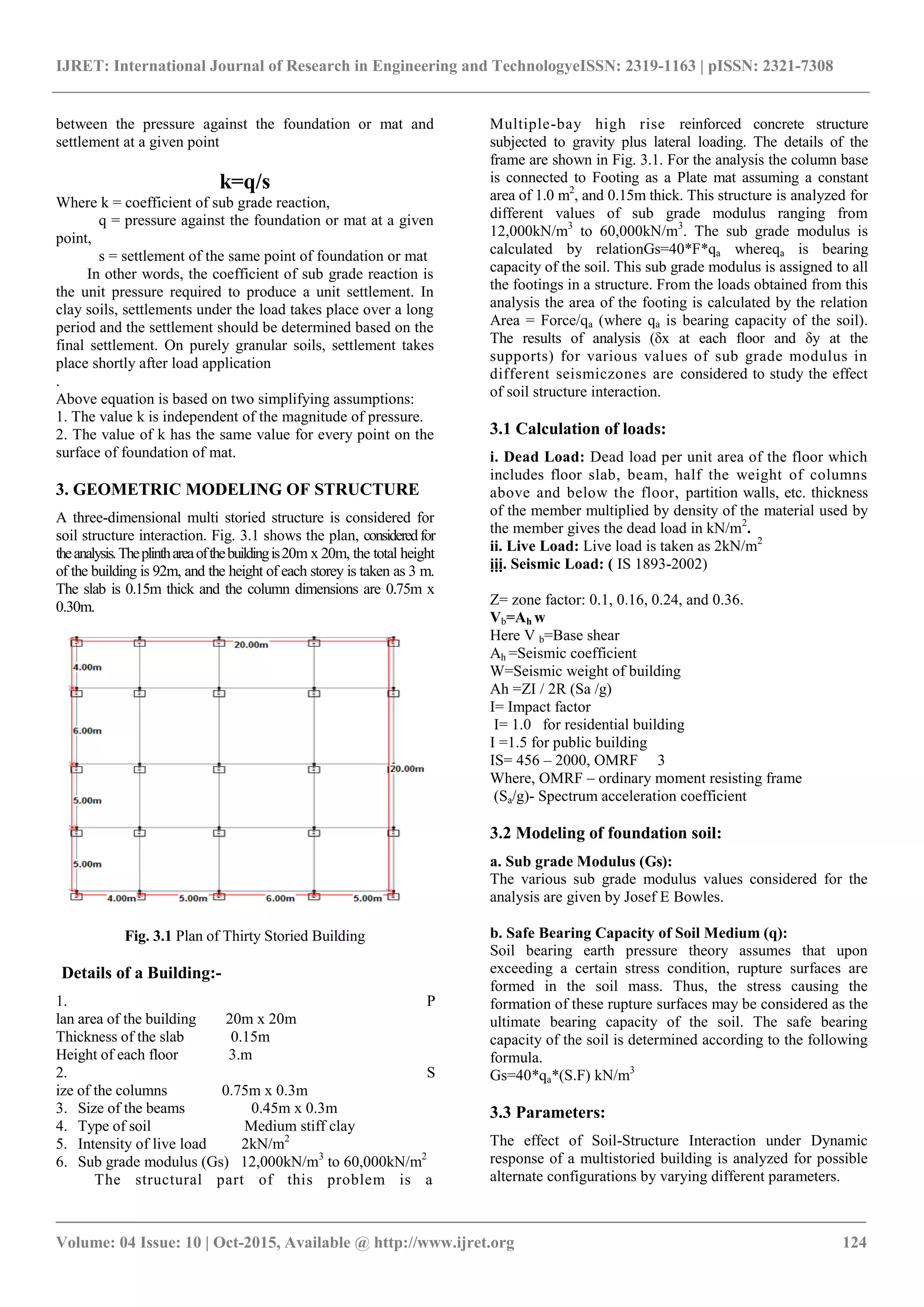 Effect of soil structure interaction on high rise r.c regular frame structure with irregular ...