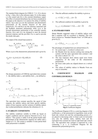 Effect of stability indices on robustness and system response in coefficient diagram method ...