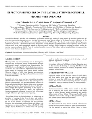 Effect of stiffeners on the lateral stiffness of infill frames with ...
