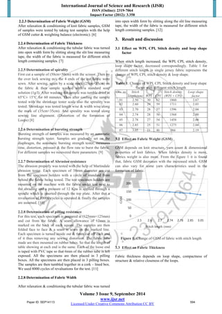 Effect of stitch length on physical and mechanical properties of single ...