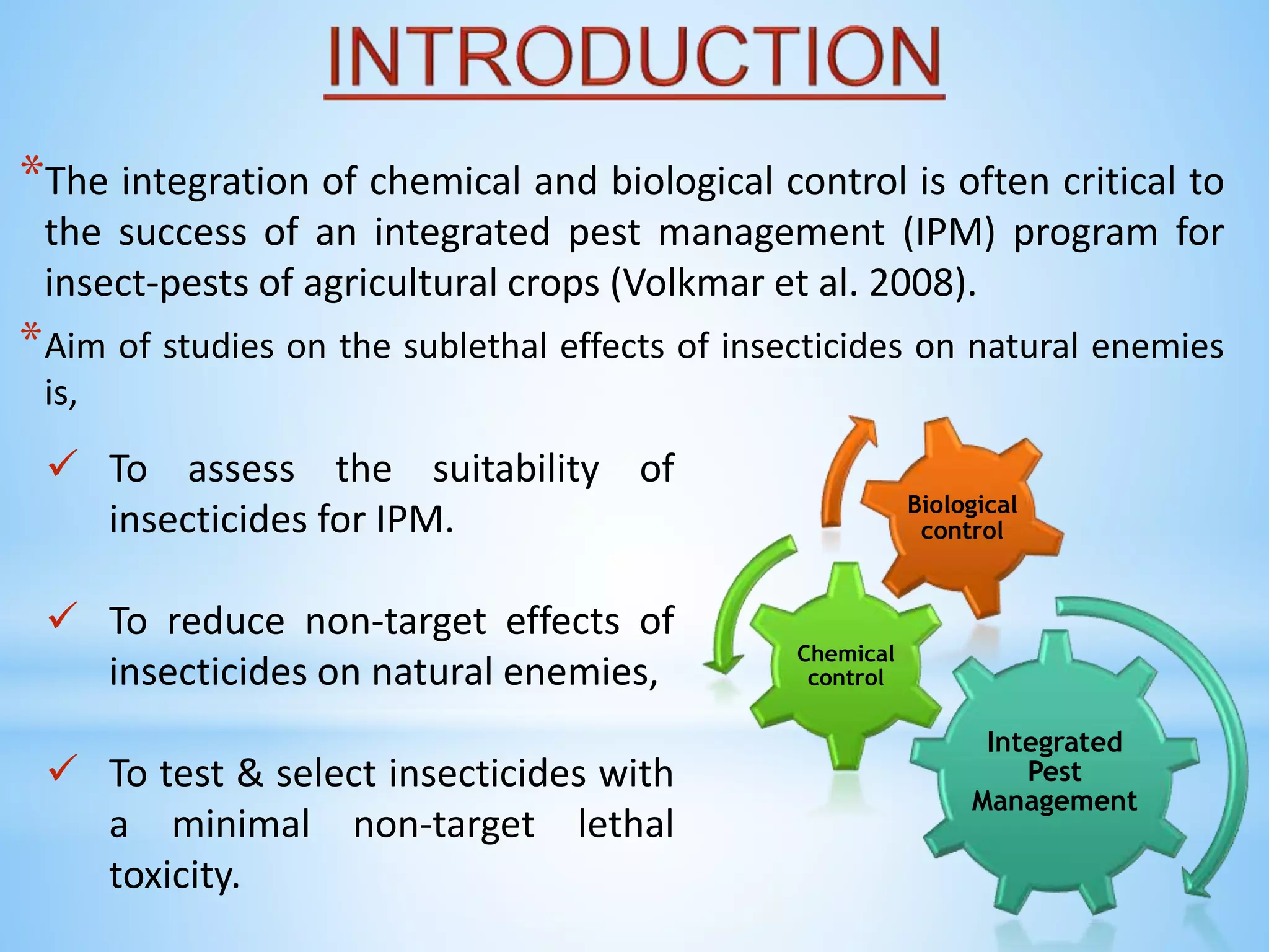 Effect of sub lethal doses of insecticides on natural enemies of crop pests | PPTX