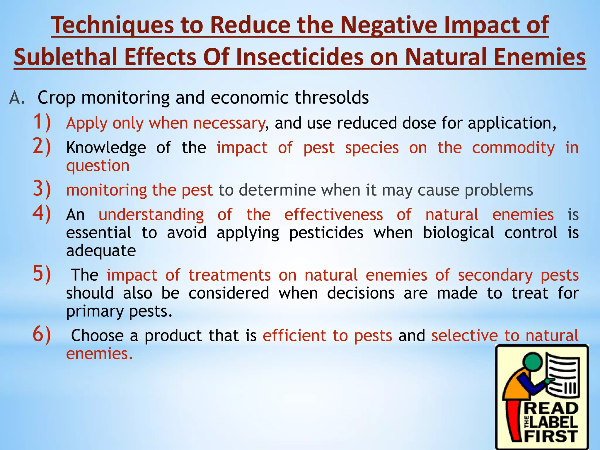 Effect of sub lethal doses of insecticides on natural enemies of crop pests | PPTX