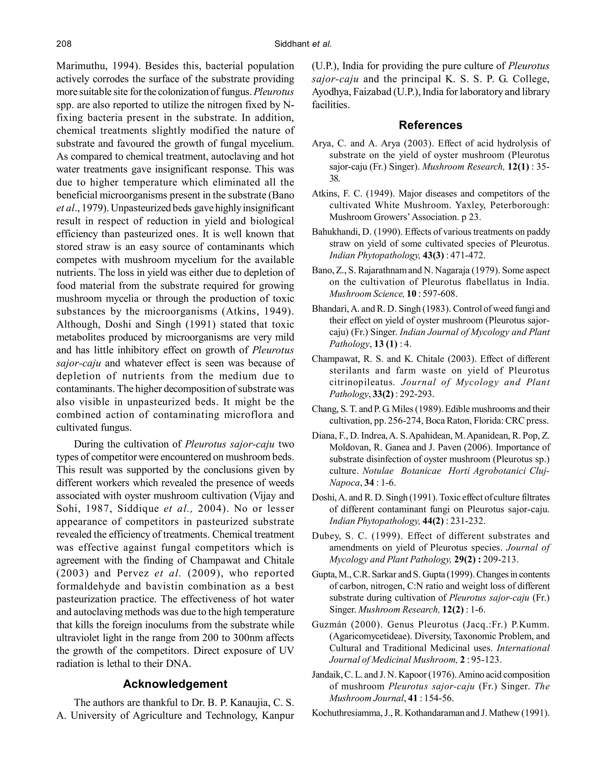 Effect of substrate disinfection on the biological | PDF
