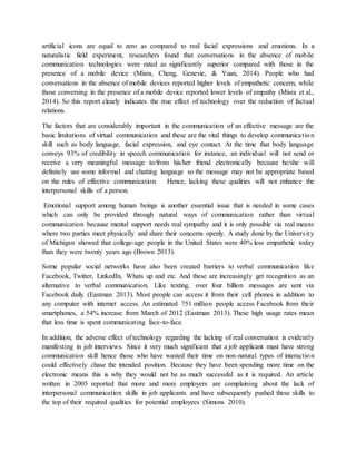 Effect of technology on personal communication | DOCX