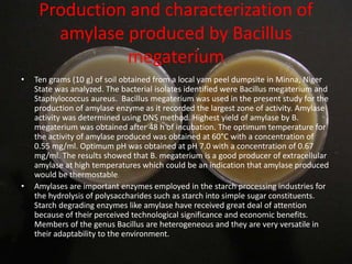 Effect of temperature on amylase production | PPTX