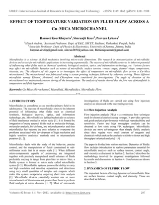 Effect of temperature variation on fluid flow across a cu–mica microchannel | PDF | Physics ...