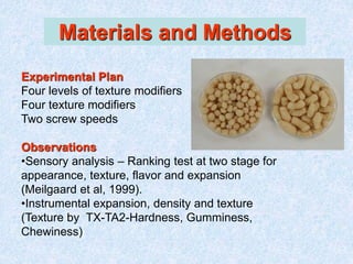 Effect of texture modifiers on textural and sensory qualities of lentil ...