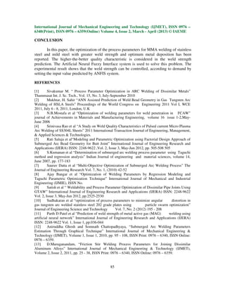 Effect of the welding process parameter in mmaw for joining of dissimilar metals | PDF