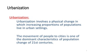 Effect of urbanization on health and disease | PPTX