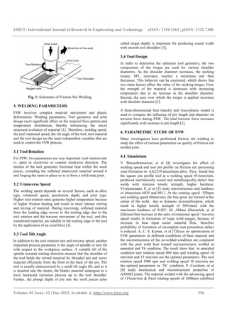 Effect of various process parameters on friction stir | PDF