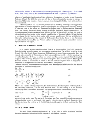 Effect of viscous dissipation on mhd flow and heat transfer of a non newtonian power-law fluid ...