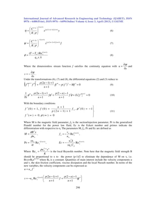 Effect of viscous dissipation on mhd flow and heat transfer of a non newtonian power-law fluid ...