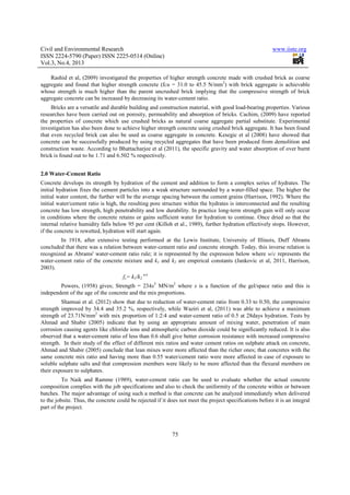 Effect of water cement ratio on the compressive strength of gravel ...