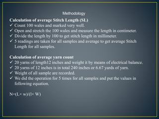 Effect of wpi, cpi, stitch | PPTX