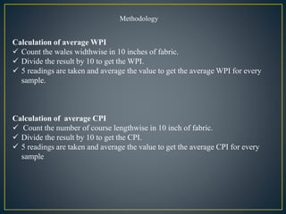 Effect of wpi, cpi, stitch | PPTX