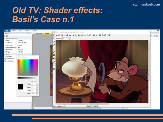 A stack of shaders applied to create the 'old TV' effect | ODP