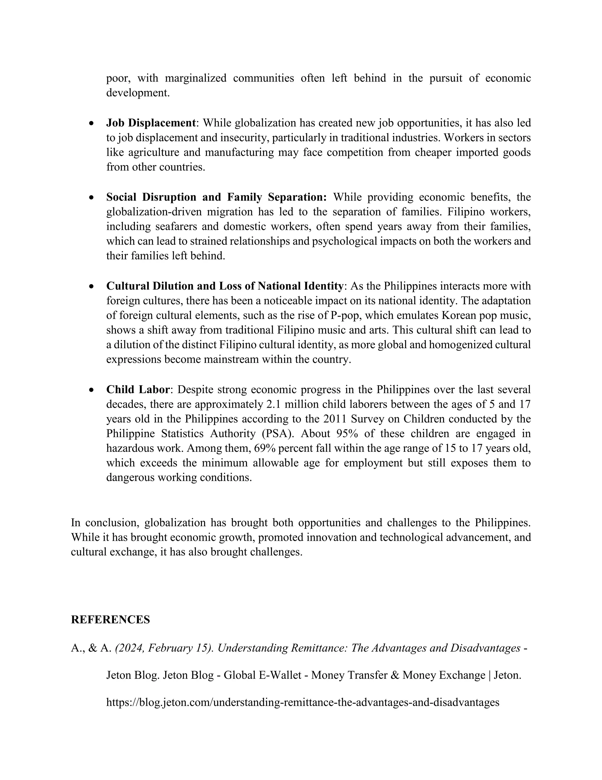 EFFECTS OF GLOBALIZATION IN THE PHILIPPINE CONTEXT | DOCX