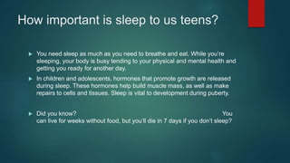 Effects and Causes of Sleep Deprivation | PPTX