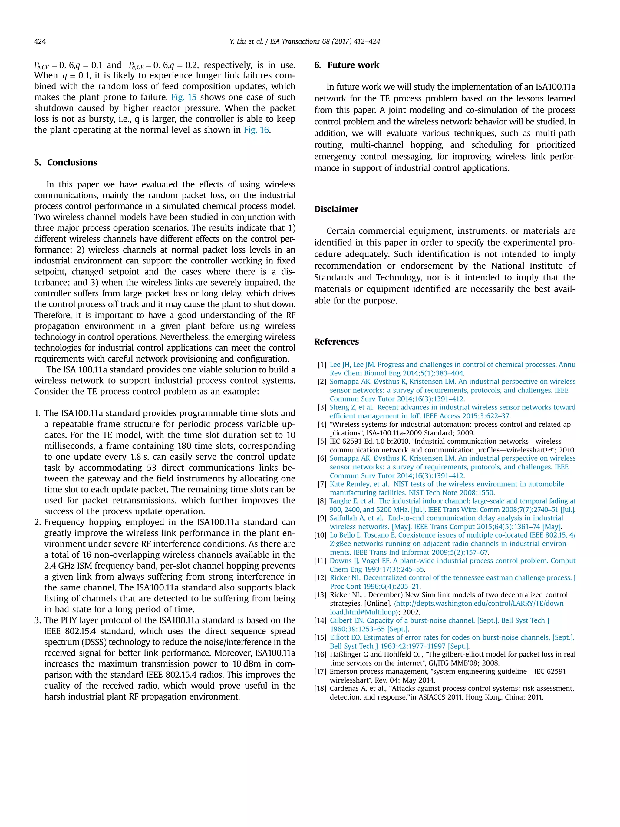 Effects of Wireless Packet Loss in Industrial Process Control Systems | PDF