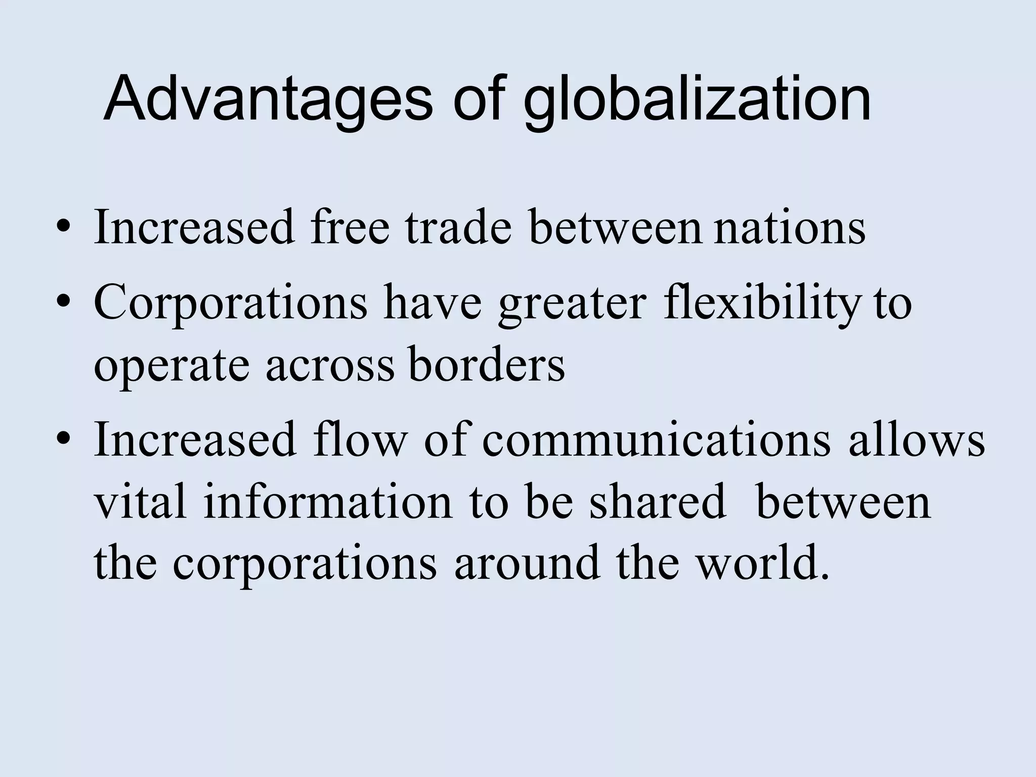 Effects and benefits of globalisation | PPT