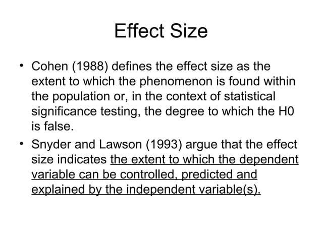 Effect size presentation | PPT | Educational Assessment | Education
