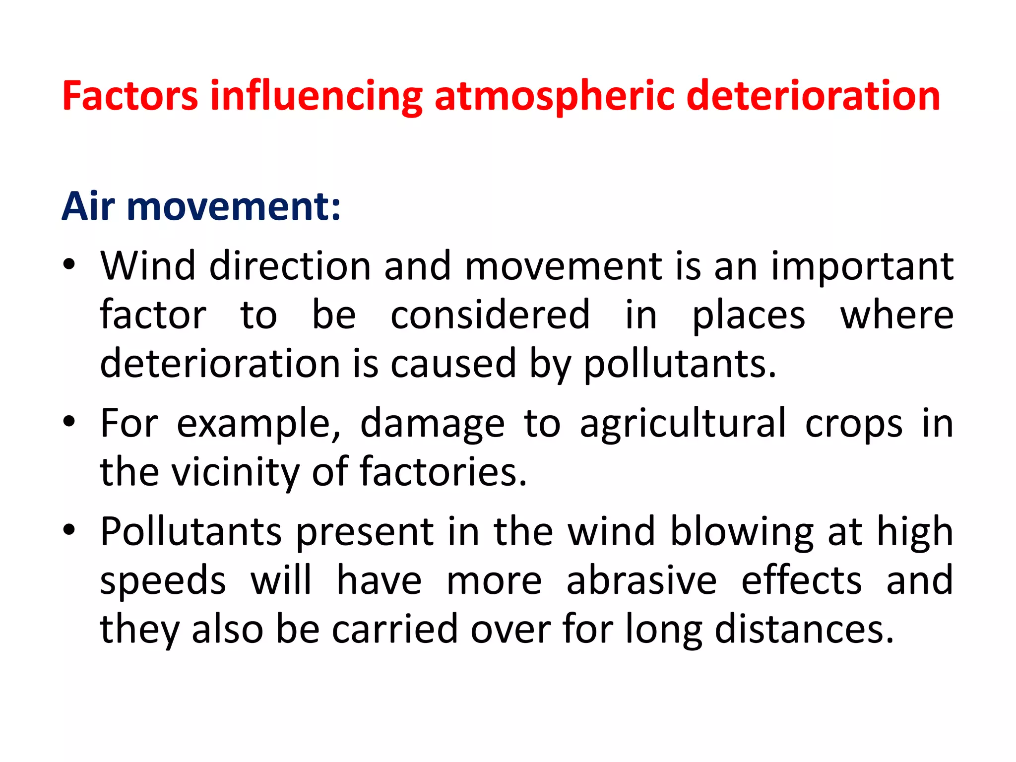 Effects of air pollutants on materials | PPTX