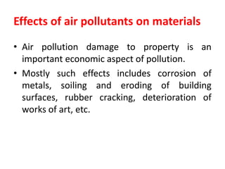 Effects Of Air Pollution On Materials