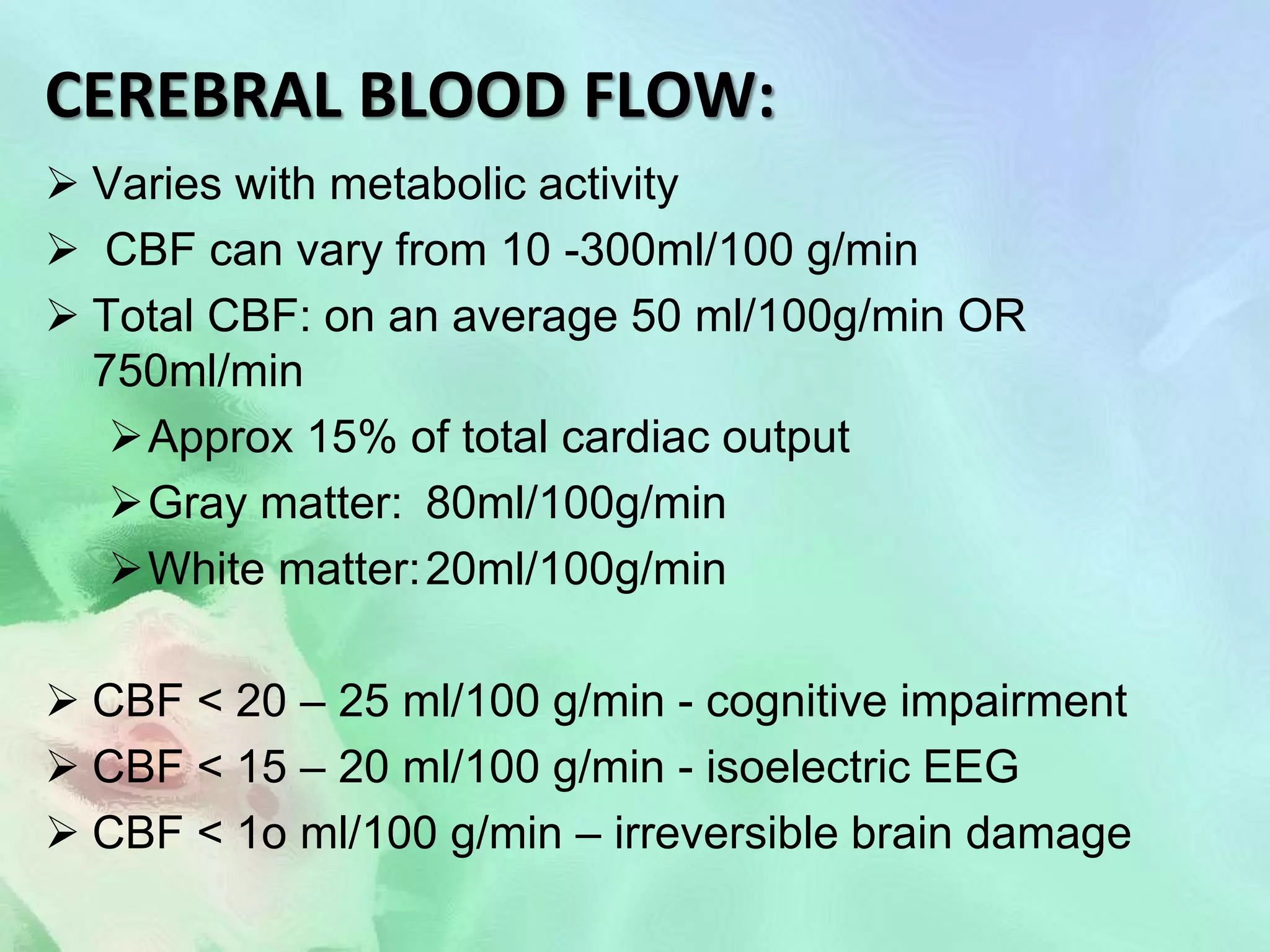 Effects of anesthetics on cerebral blood flow | PPTX