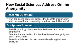 Effects of Anonymity and Behavior Online | PPTX