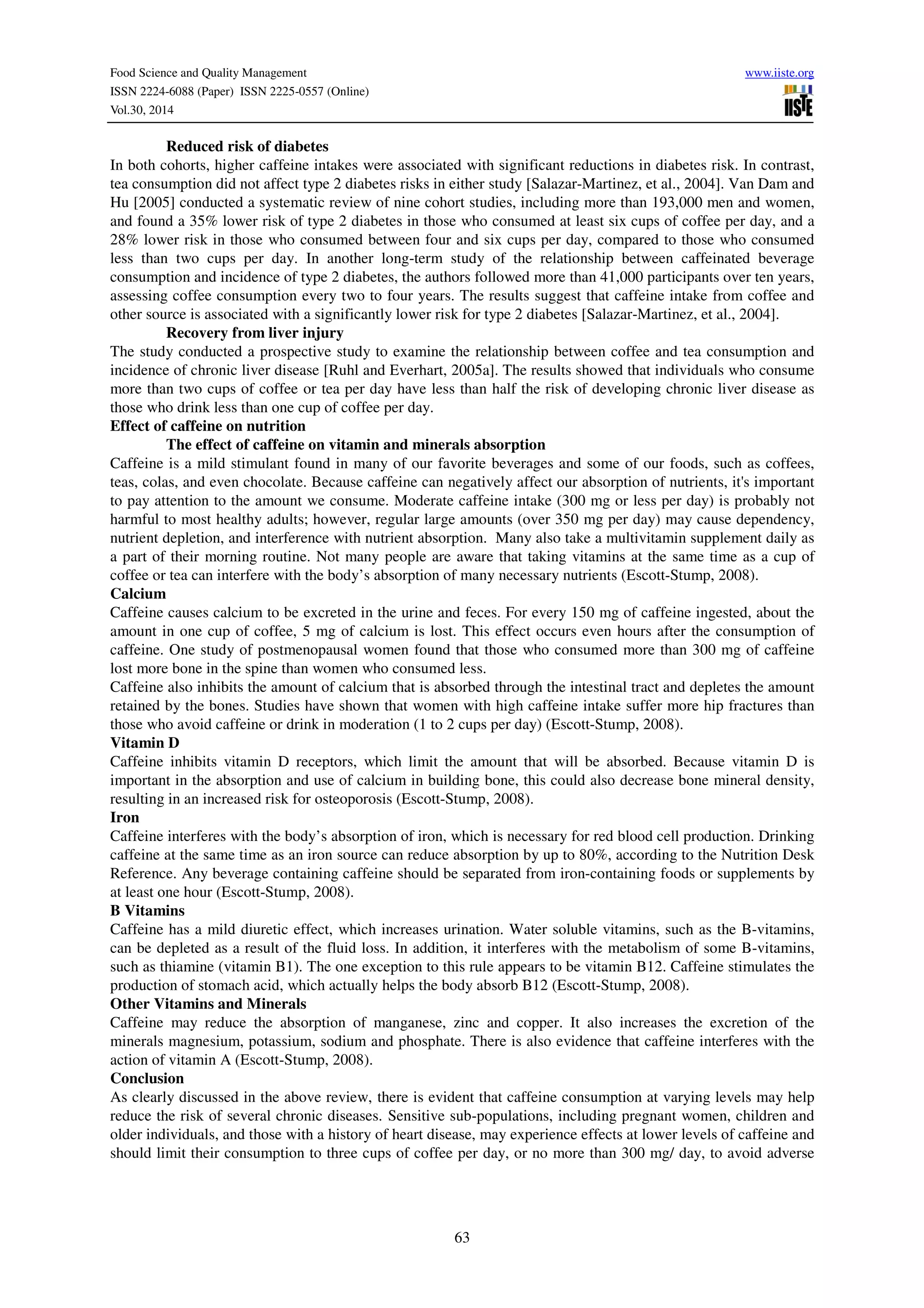 Effects of caffeine on health and nutrition | PDF